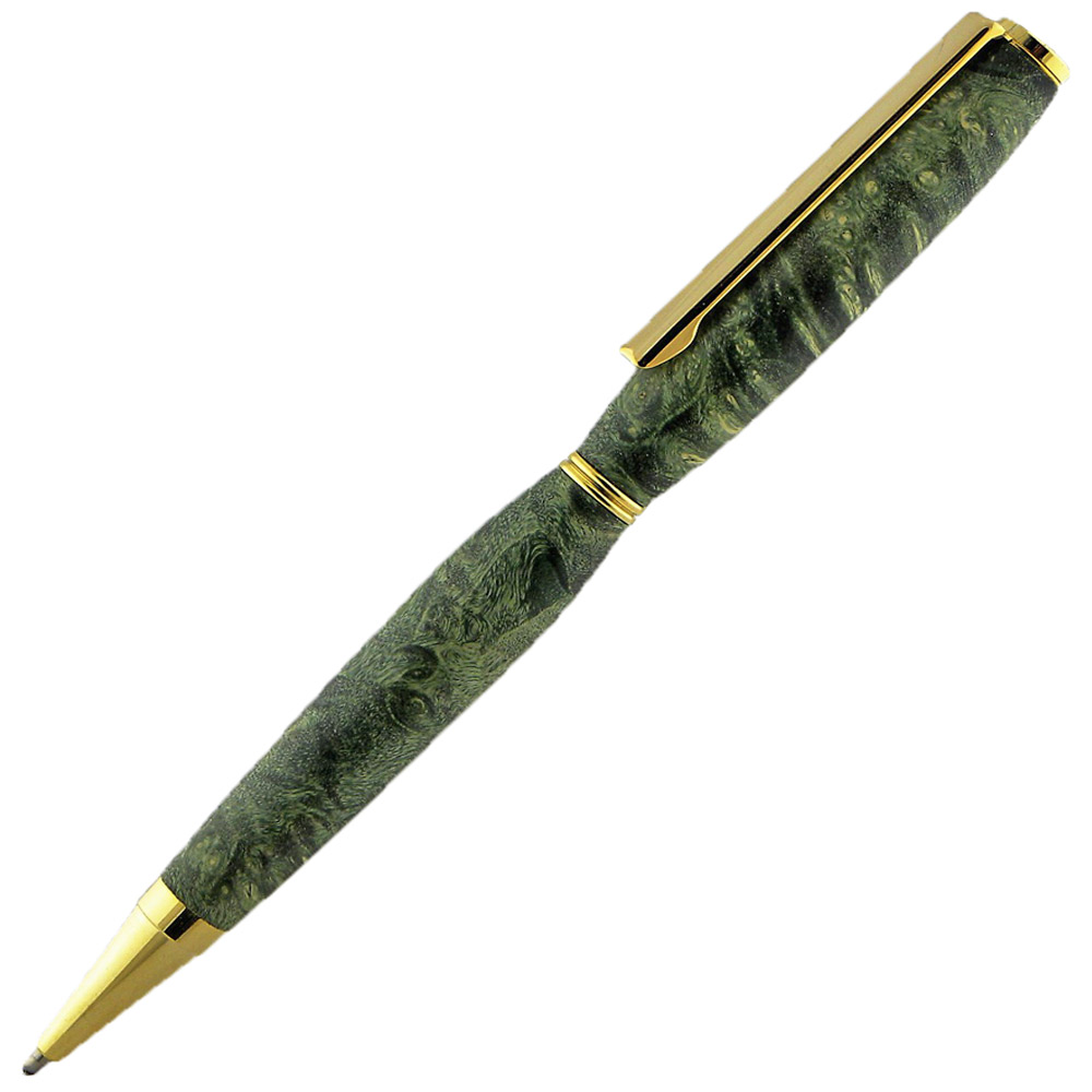 Twist 7mm Ballpoint 24k Gold Gold Clip with Beaded Centerband - Pen Kit ...