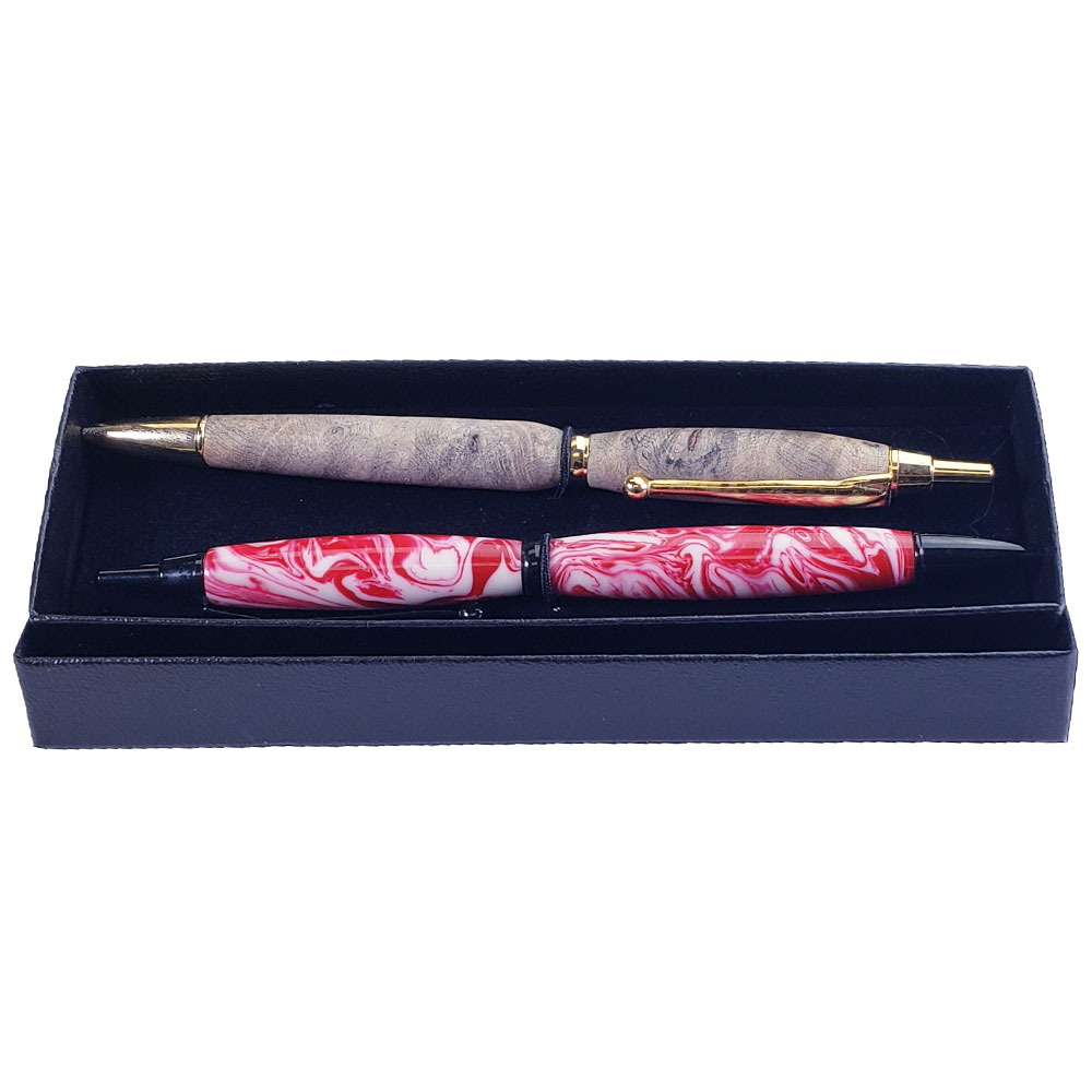 Deluxe Black Double Pen Box 5pk - Pen Kit Making Supplies Berea HardWoods