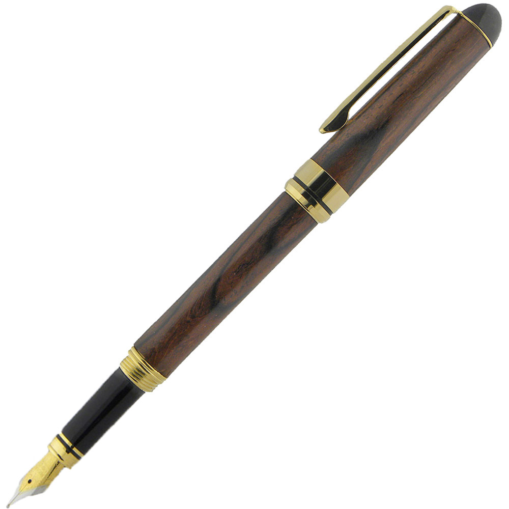 Round Top European™ Screw Cap Fountain Pen - 24Kt Gold - Pen Kit Making ...