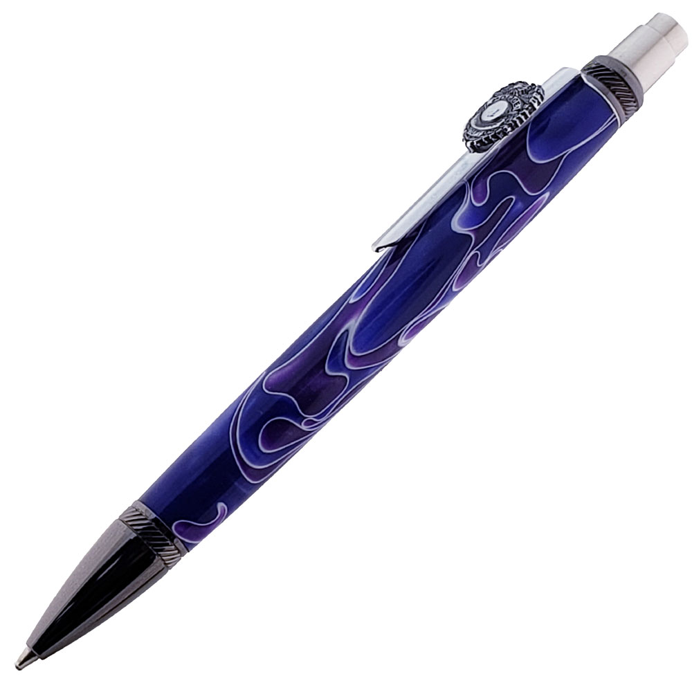 Blade Button Click Police Ballpoint Gunmetal/Nickel - Pen Kit Making ...