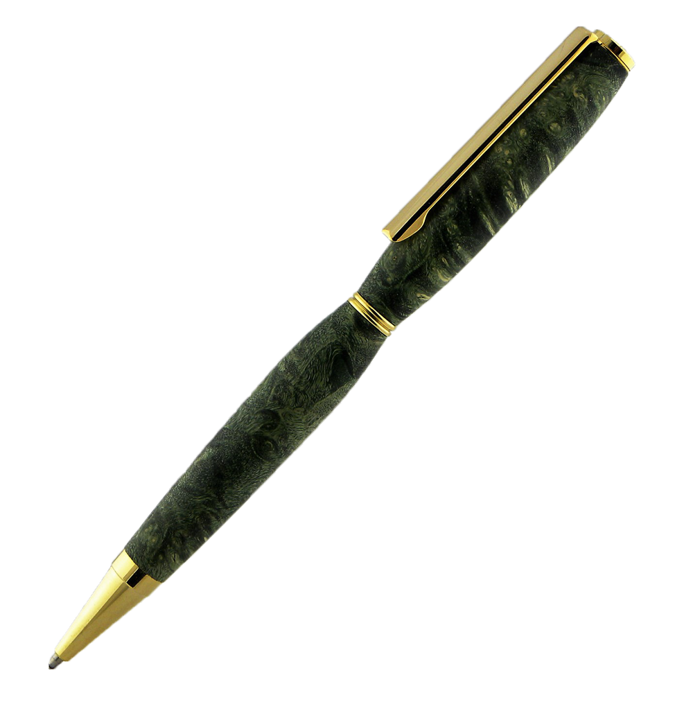 Twist 7mm Ballpoint 24k Gold Gold Clip with Beaded Centerband - Pen Kit ...