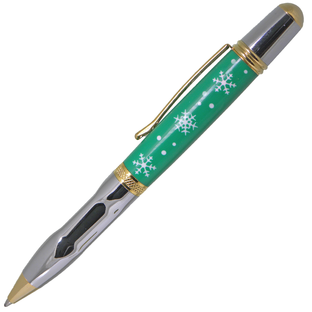 Snowflake Pen Blank Green - Pen Kit Making Supplies Berea HardWoods