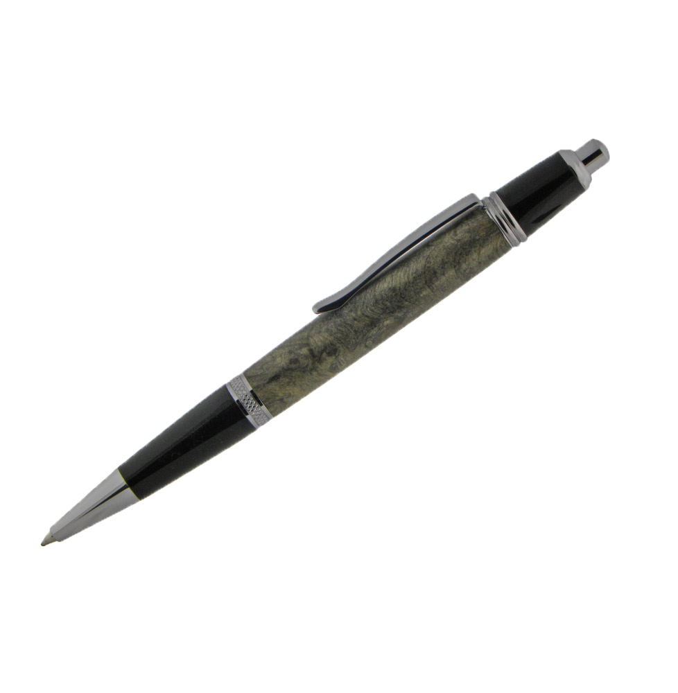 Sierra® Button Click Pen Platinum - Pen Kit Making Supplies Berea HardWoods